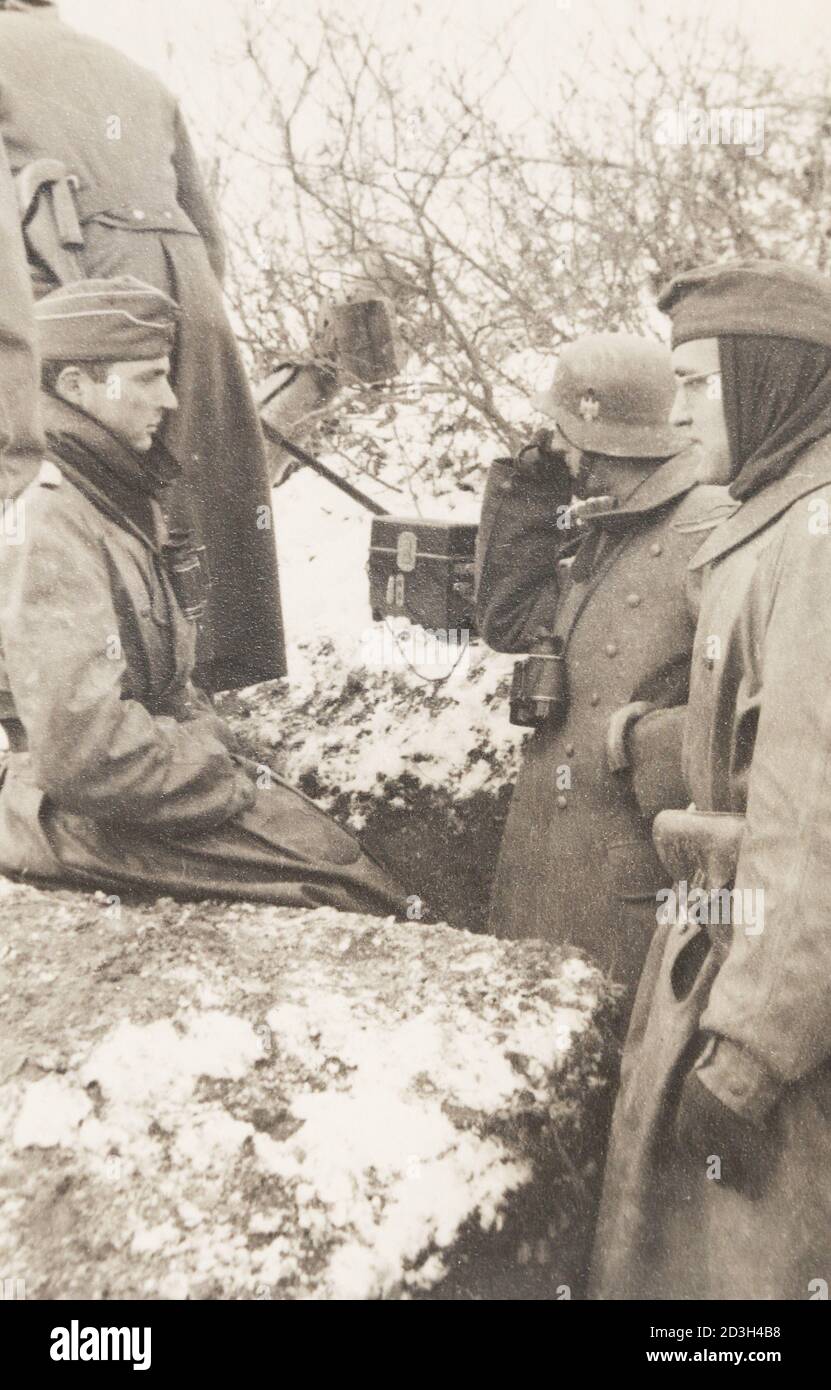 German soldiers in a trench during the World War II Stock Photo - Alamy