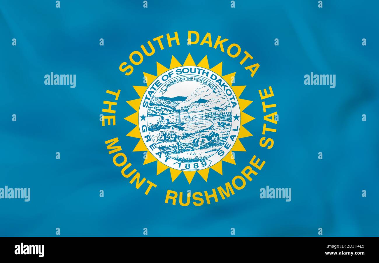South Dakota waving flag. South Dakota state flag background texture ...