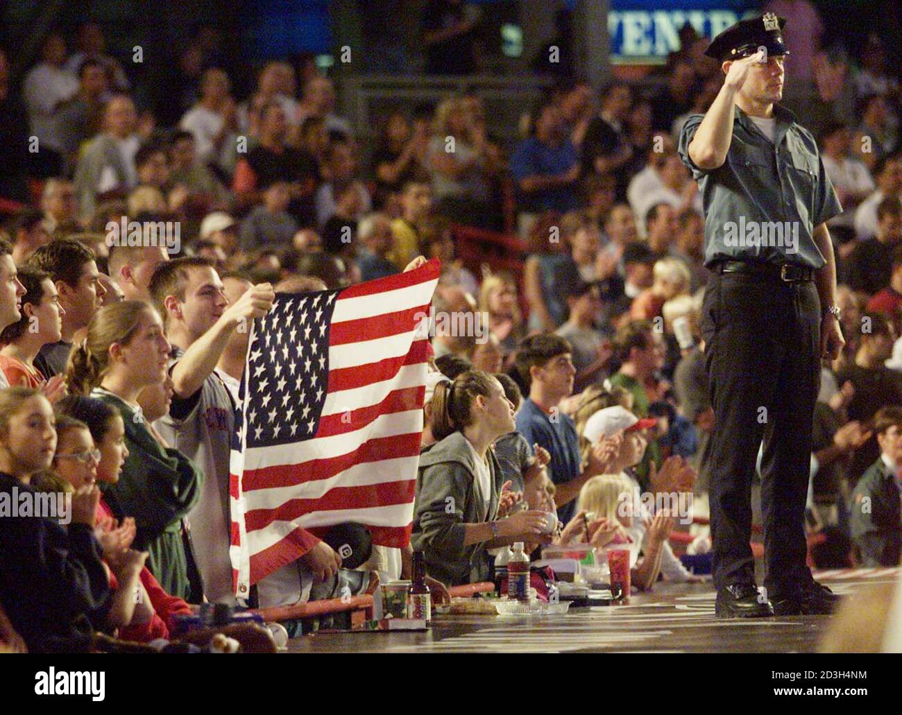 American fans during the national anthem hi-res stock photography and ...