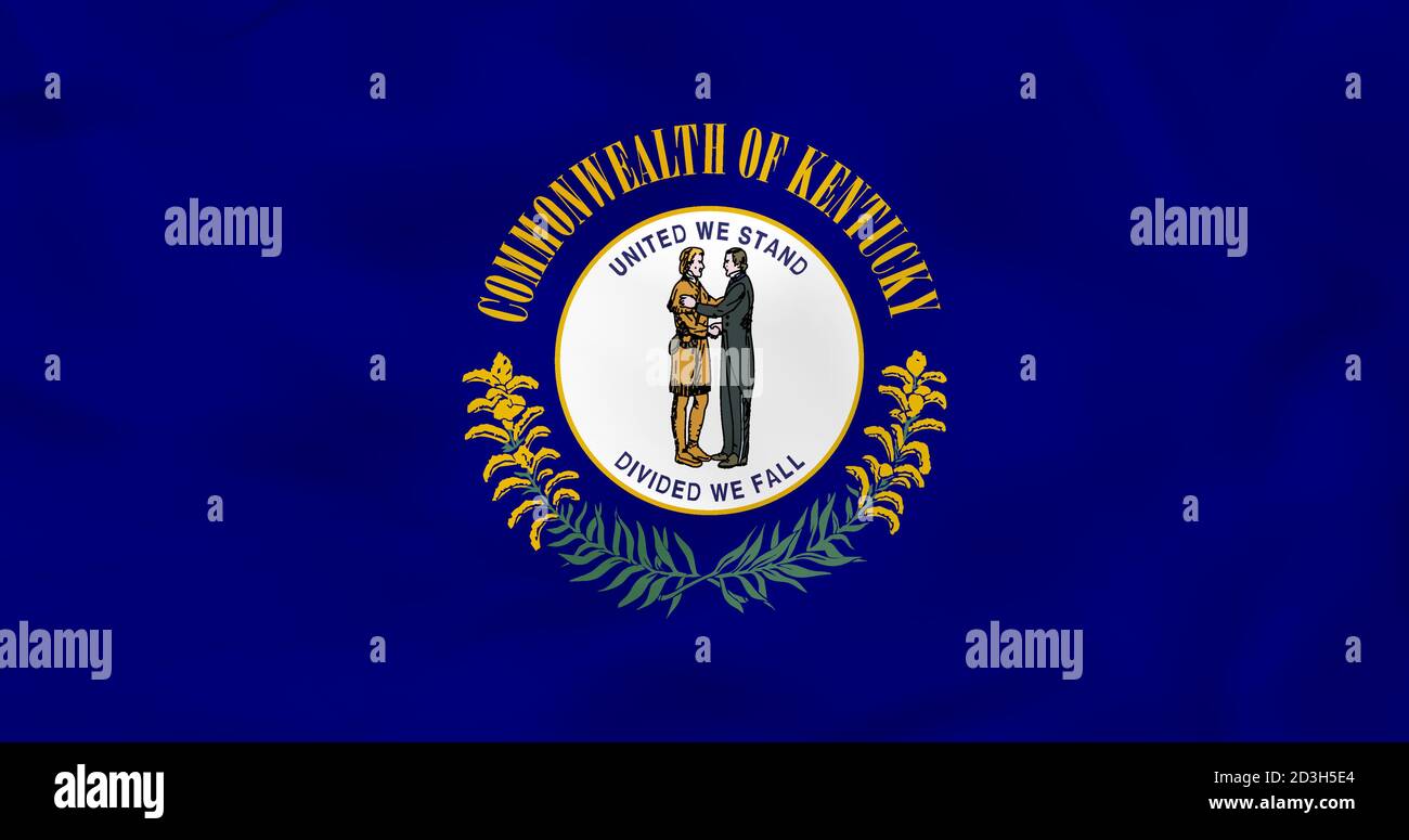 Kentucky waving flag. Kentucky state flag background texture.Vector ...