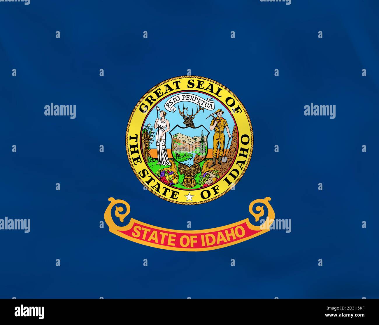 Idaho waving flag. Idaho state flag background texture.Vector ...