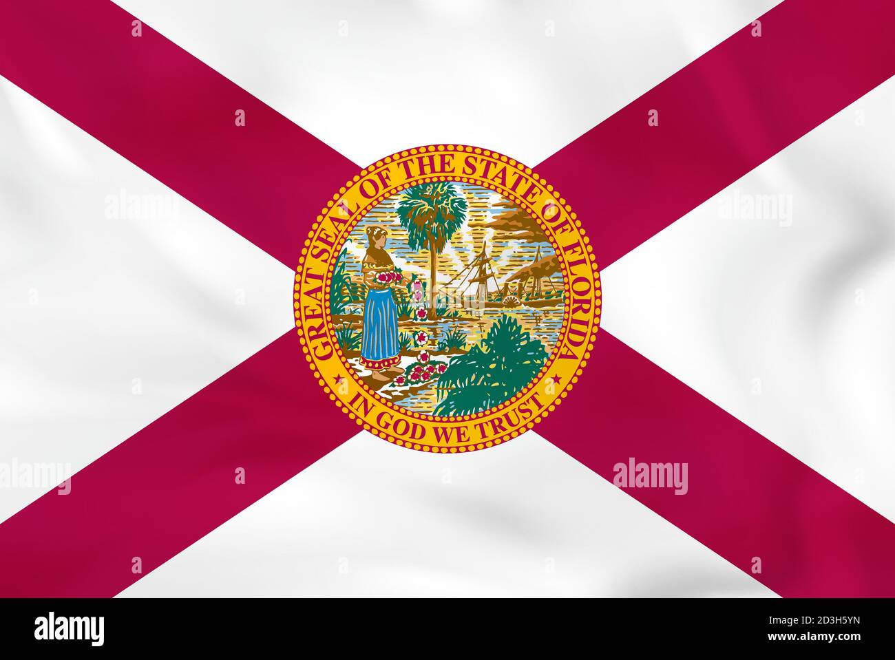 Florida waving flag. Florida state flag background texture.Vector ...