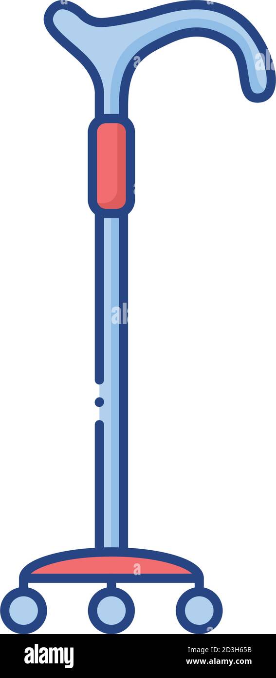 cane disabled tool flat style icon vector illustration design Stock ...