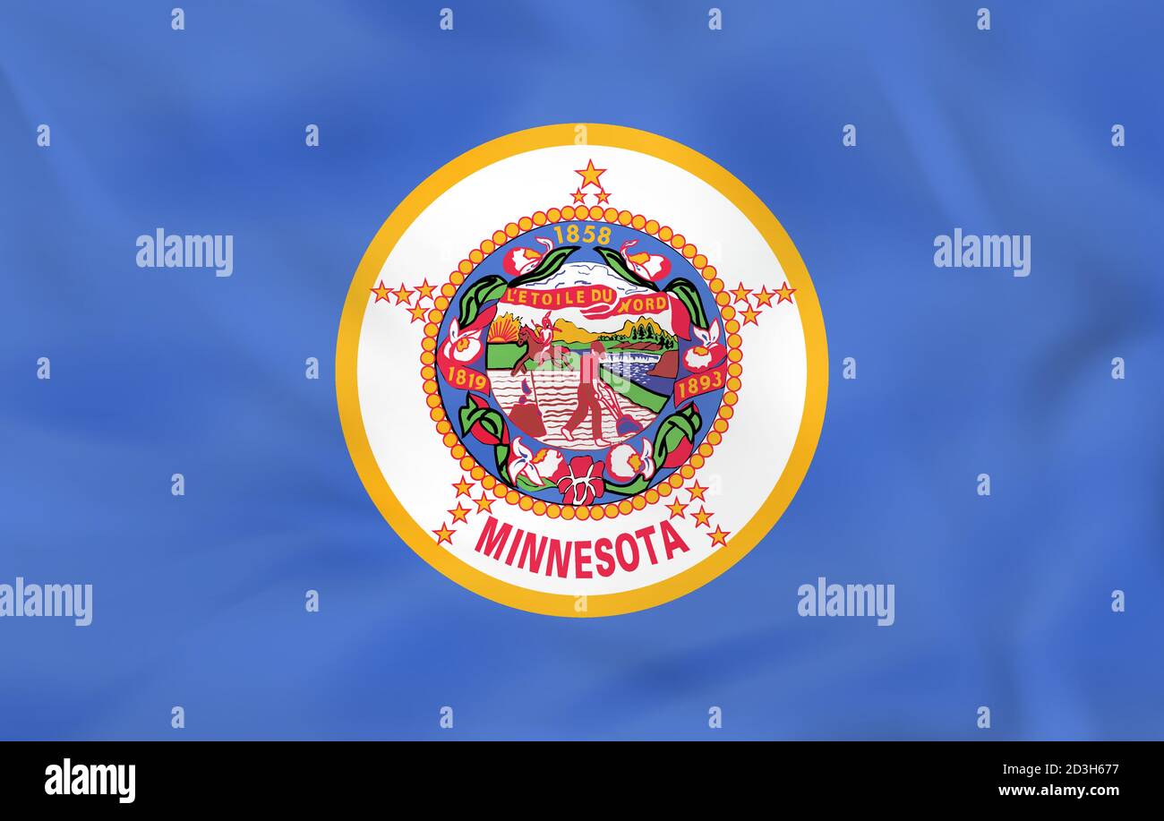 Minnesota waving flag. Minnesota state flag background texture.Vector ...