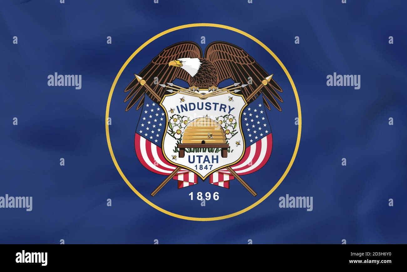 Utah waving flag. Utah state flag background texture.Vector ...