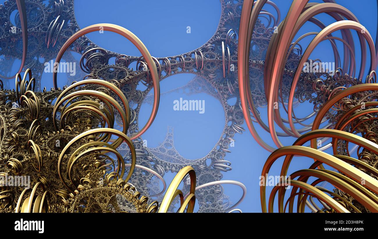 Abstract background, fantastic 3D structures, fictional sci fi ...