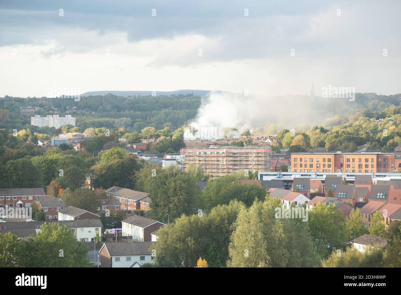 smoke above Lower Broughton Salford Stock Photo - Alamy