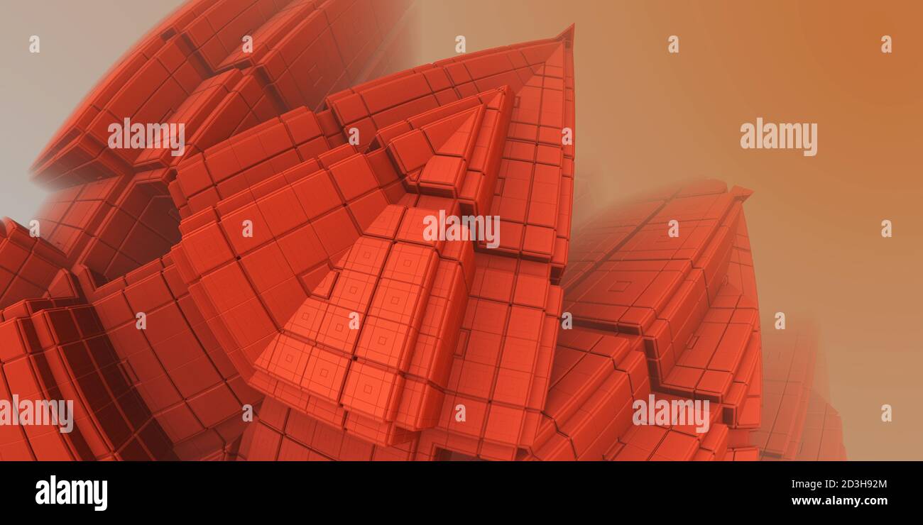 Abstract background, fantastic 3D structures, fictional sci fi ...