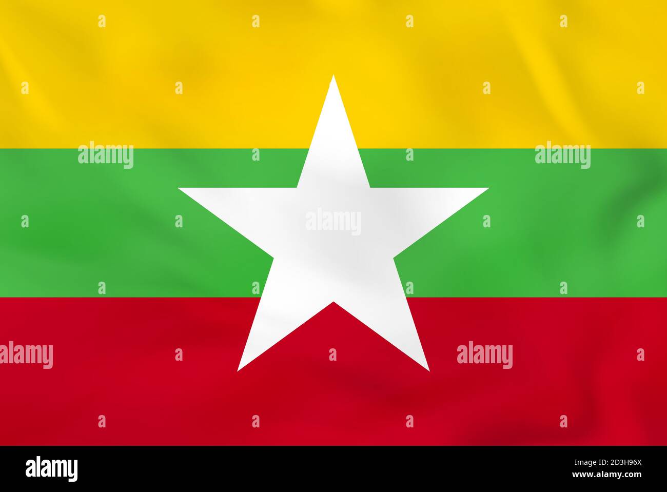 Myanmar waving flag. Myanmar national flag background texture. Vector ...