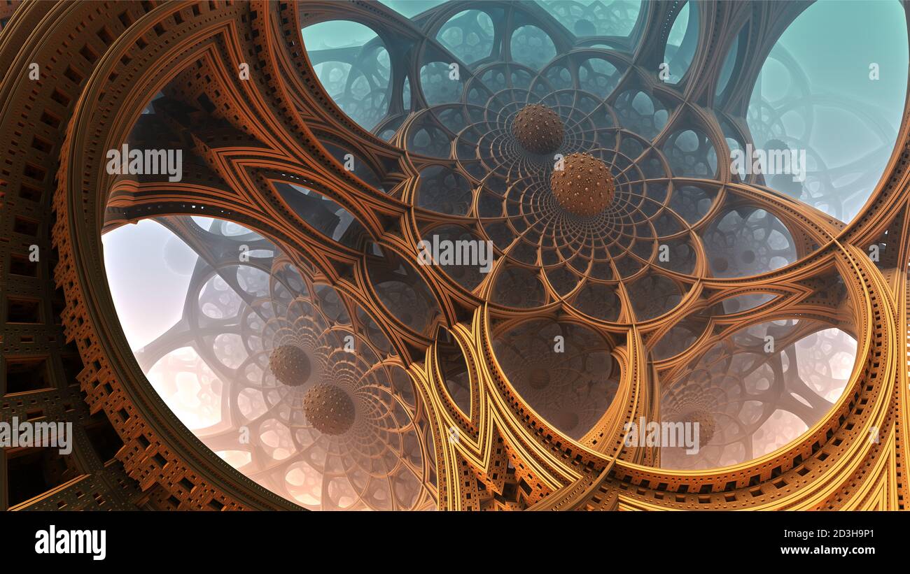 Abstract background, fantastic 3D structures, fictional sci fi ...