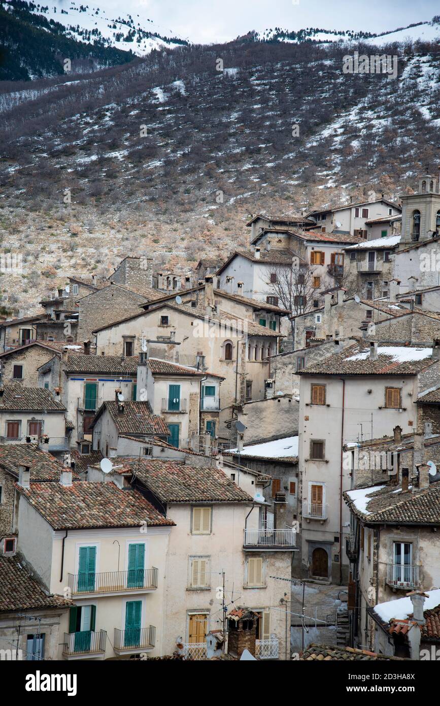 The view of the old Scanno village in Abruzzo, Italy Stock Photo - Alamy