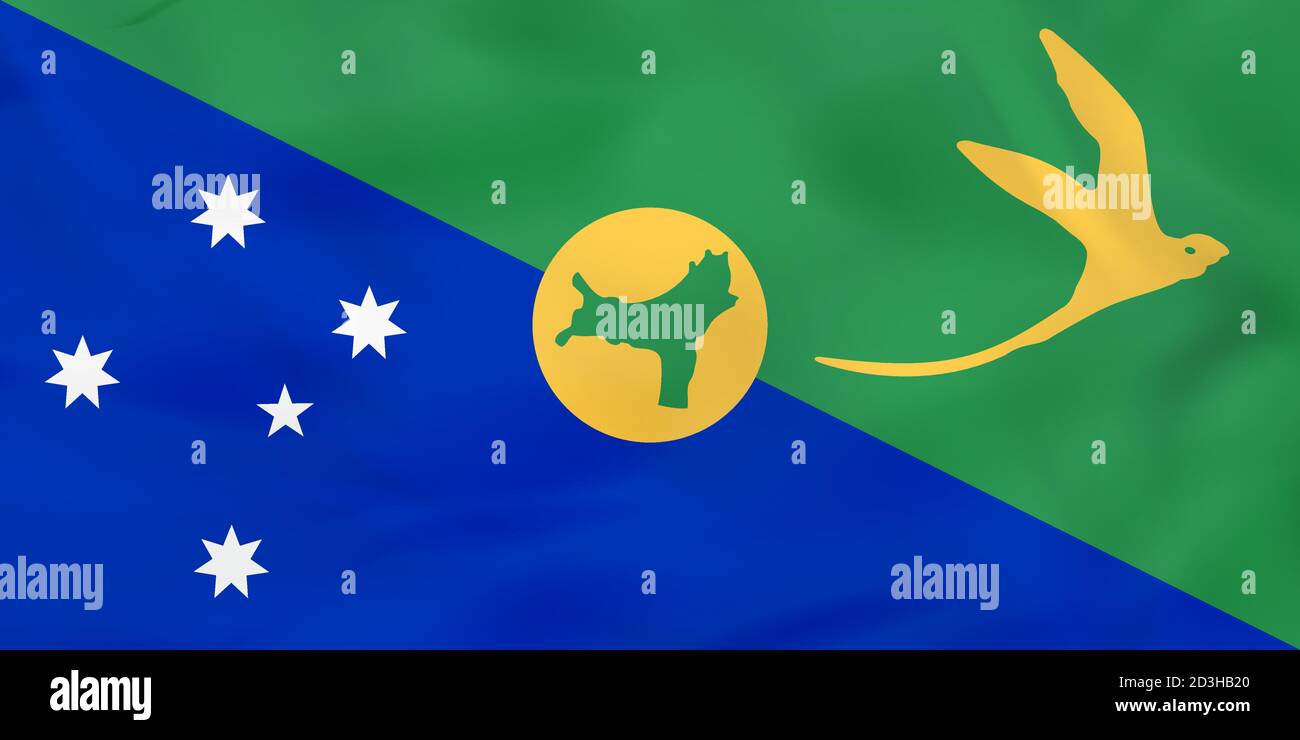 Christmas Island waving flag. Christmas Island national flag background ...