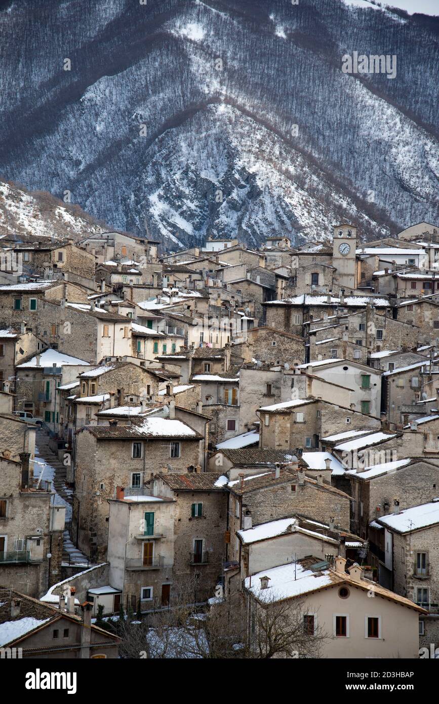 The view of the old Scanno village in Abruzzo, Italy Stock Photo - Alamy