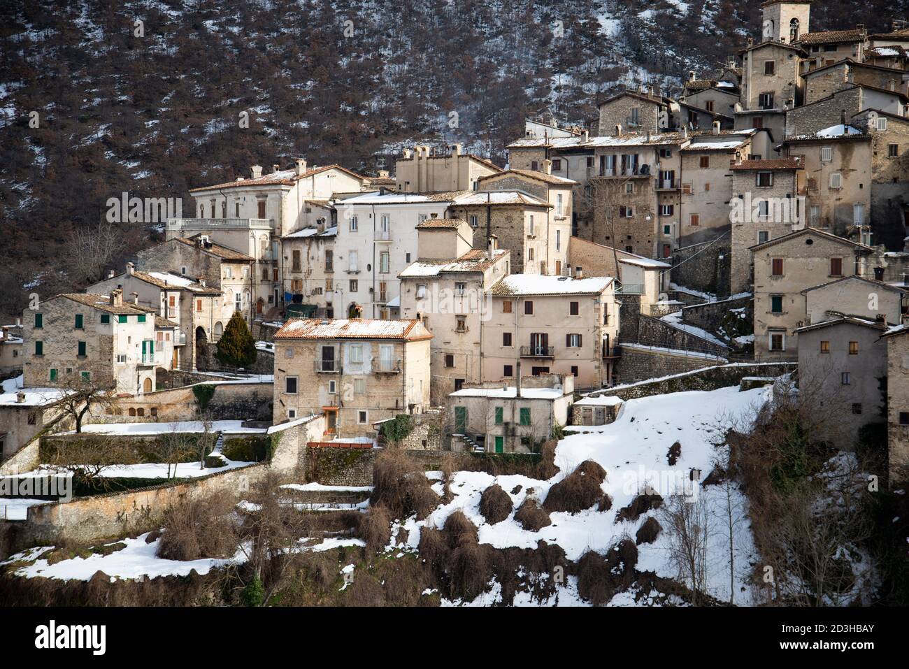 The view of the old Scanno village in Abruzzo, Italy Stock Photo - Alamy