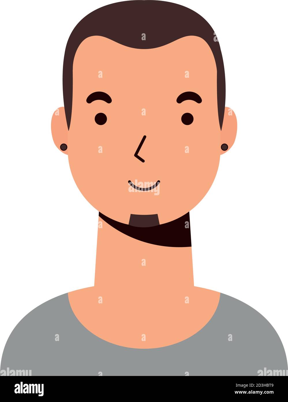 young man male avatar character vector flat style design Stock Vector ...