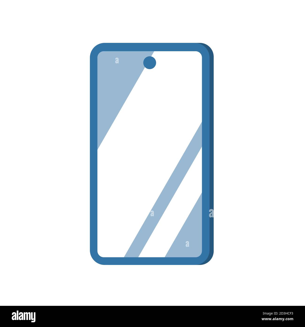 Smartphone with a glossy screen. Glare on the glass. Vector isolated ...