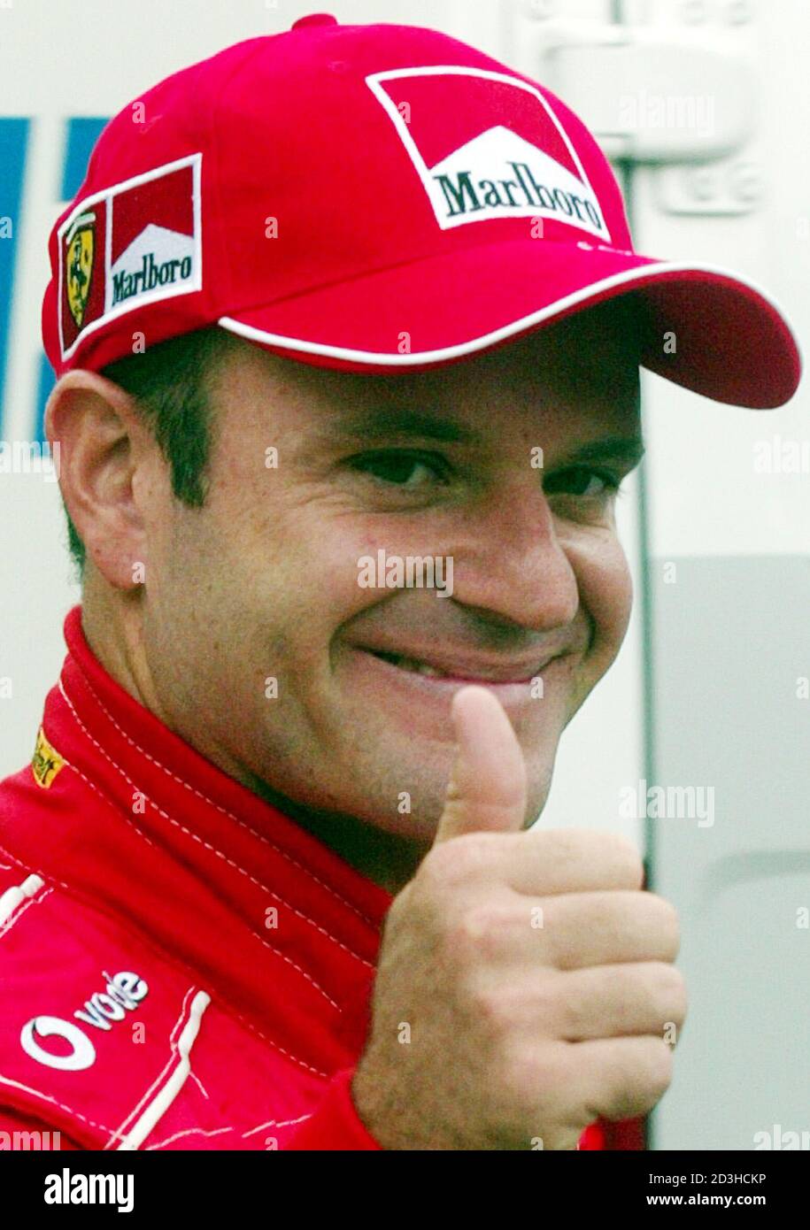 Ferrari driver rubens barrichello celebrates hi-res stock photography ...