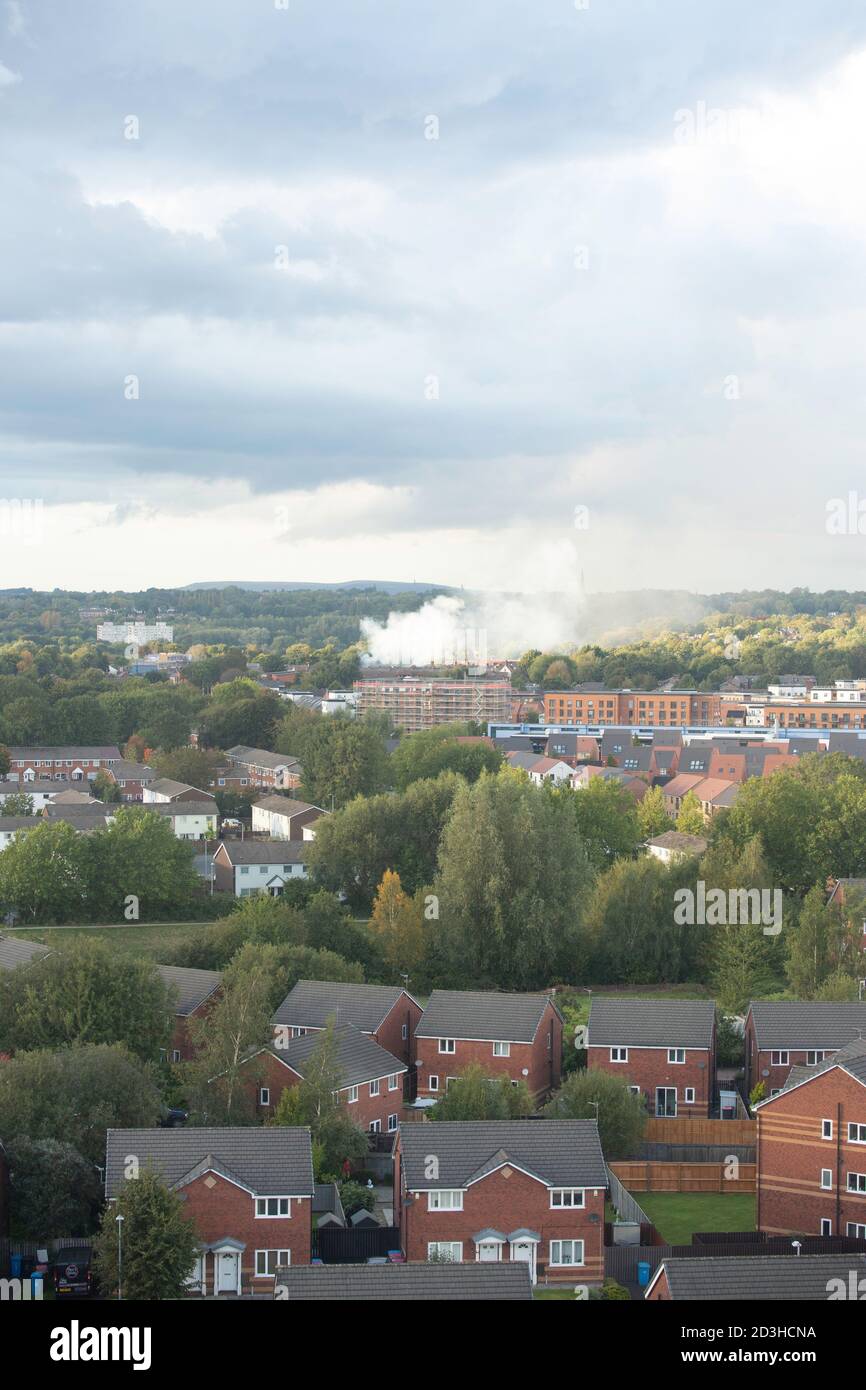 smoke above Lower Broughton Salford Stock Photo - Alamy
