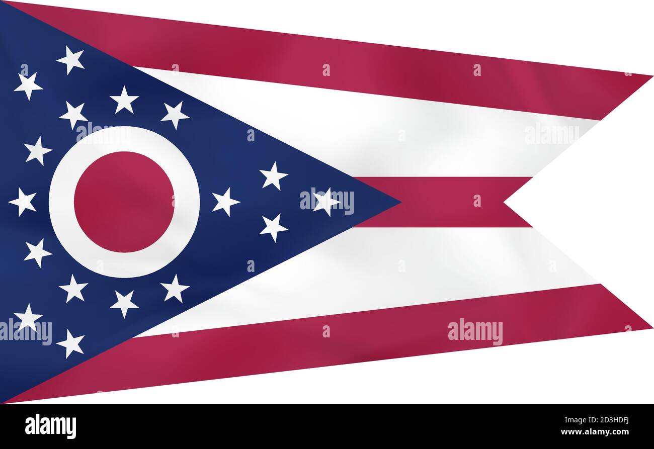 Ohio waving flag. Ohio state flag background texture.Vector ...