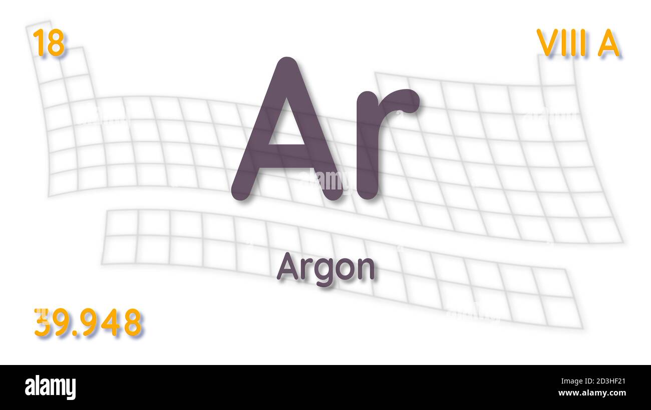 Argon chemical element physics and chemistry illustration backd Stock ...