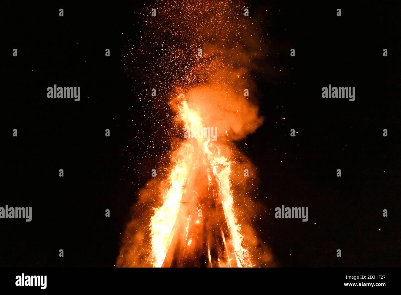View of a bonfire in Romanian Forest Stock Photo - Alamy
