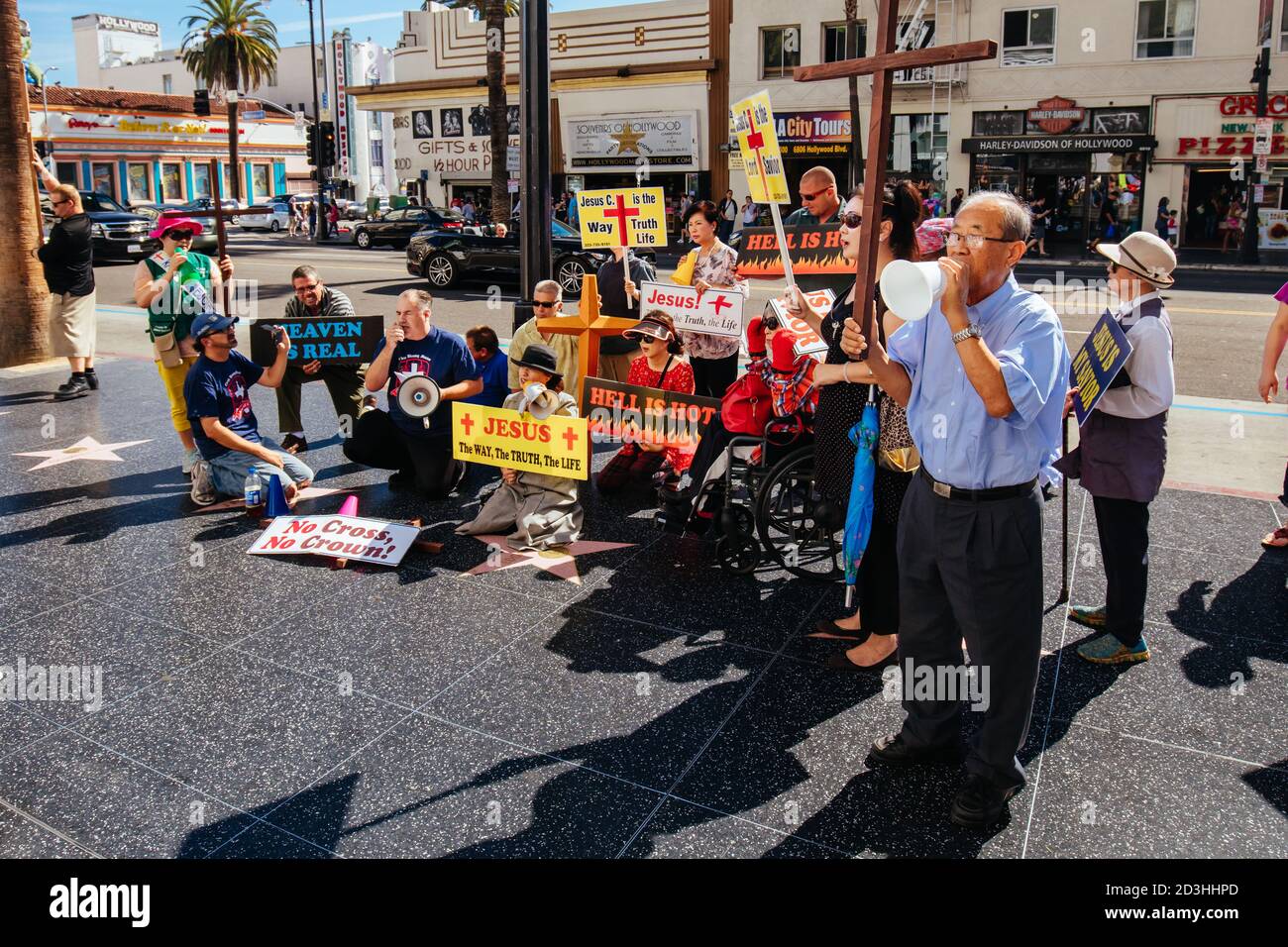 Religious Protest Rally in Hollywood USA Stock Photo - Alamy