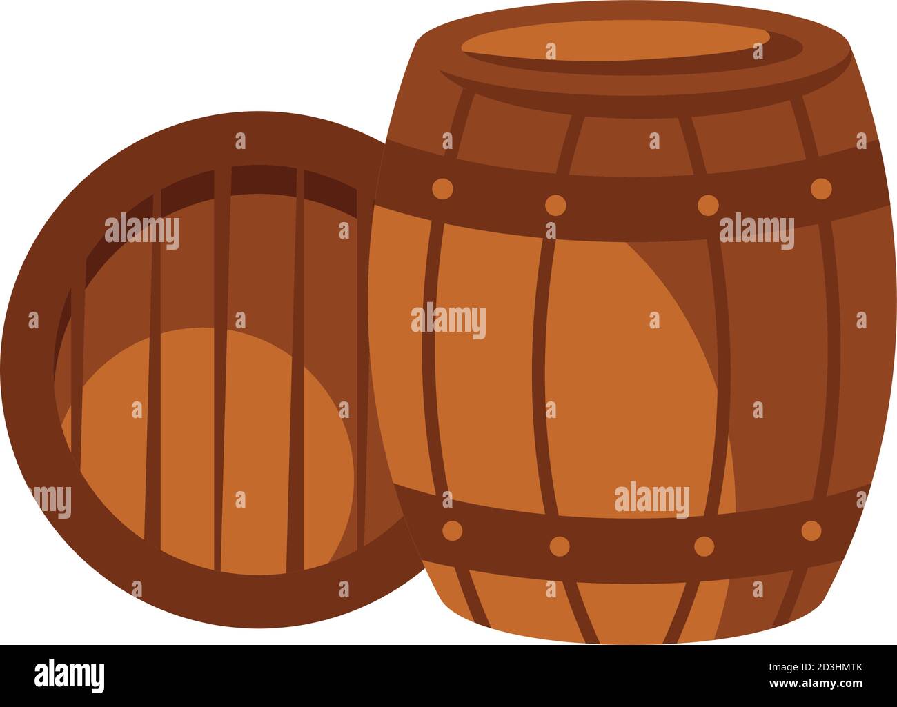 Beer wood barrels design, Pub alcohol bar brewery drink ale and lager ...