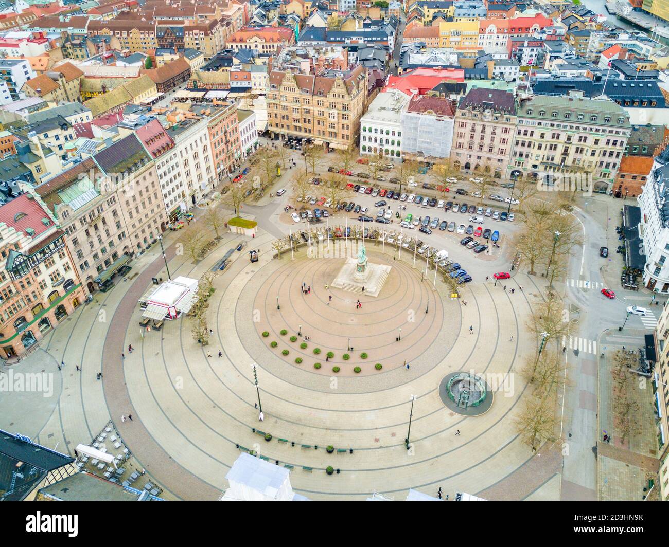 Aerial view of Malmo city town square Stock Photo - Alamy