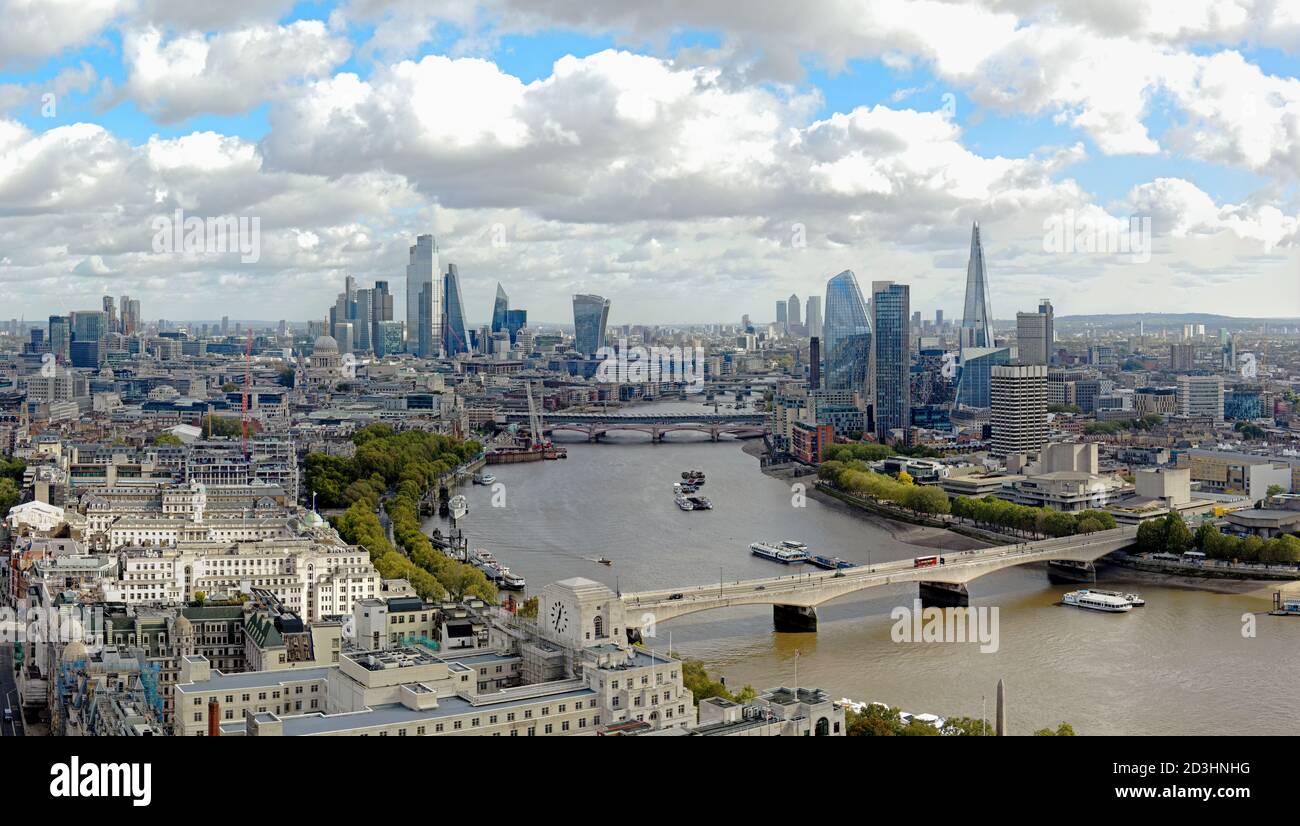 Panoramic Image of London, looking East from Trafalgar Square towards ...
