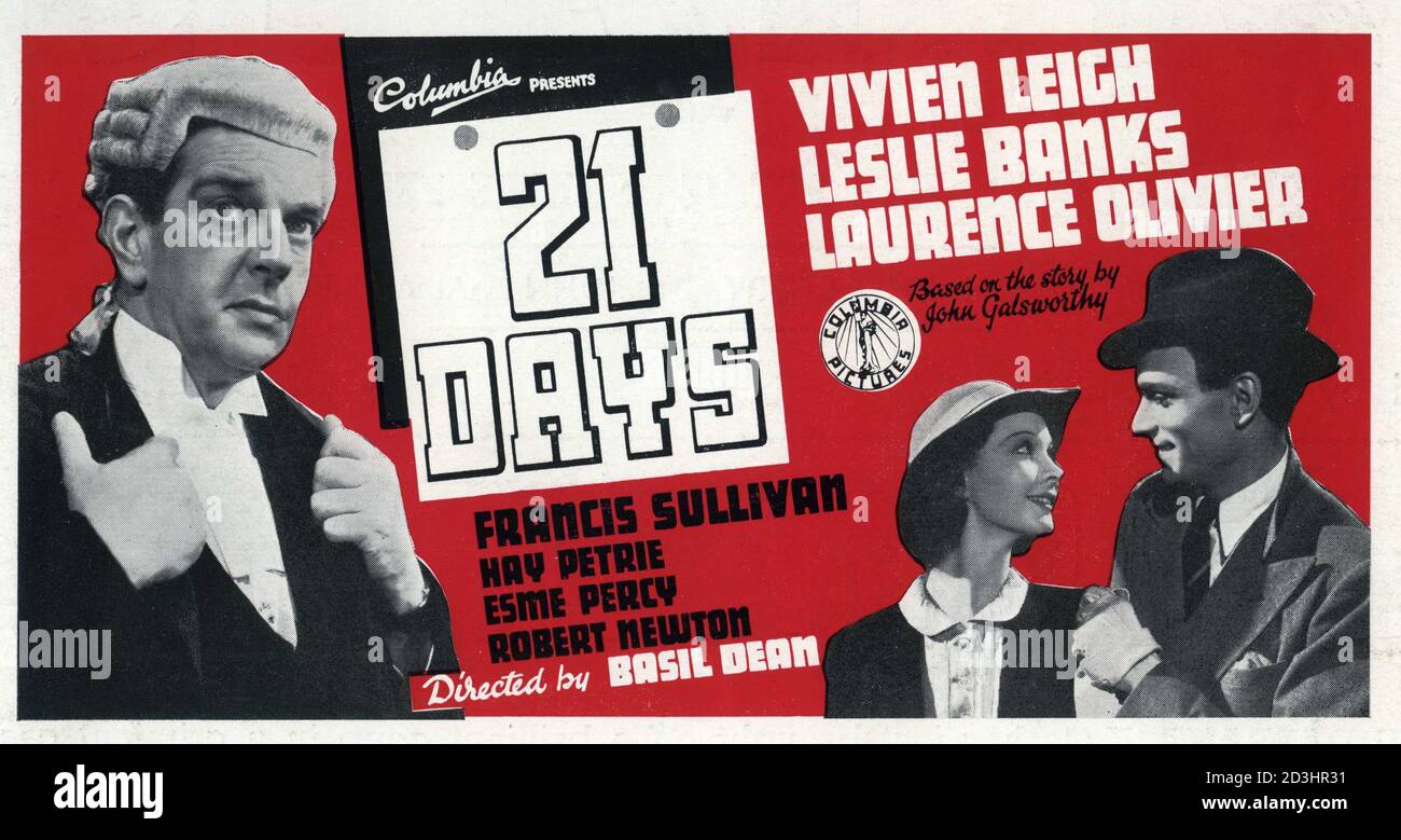 VIVIEN LEIGH LAURENCE OLIVIER and LESLIE BANKS in 21 DAYS aka TWENTY ...