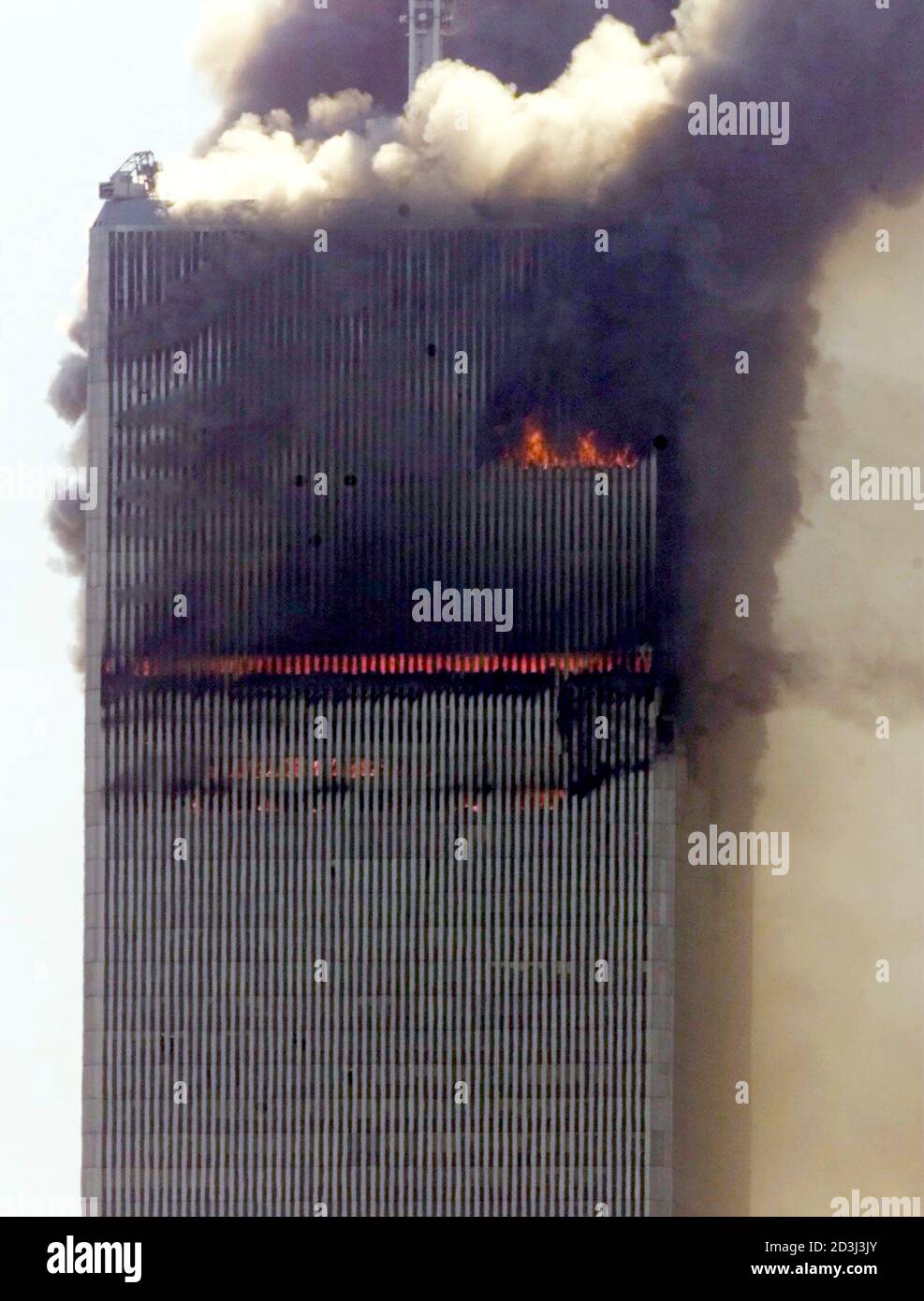 World trade center attack tower flames hi-res stock photography and ...