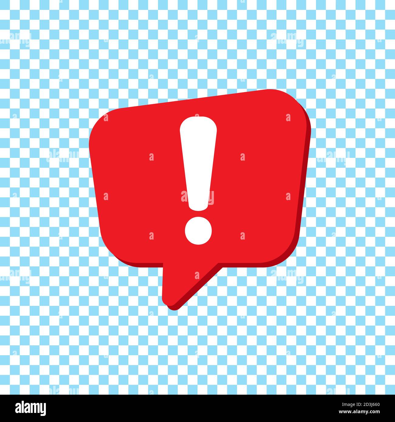 Speech bubble with exclamation mark. Red attention sign icon. Hazard ...