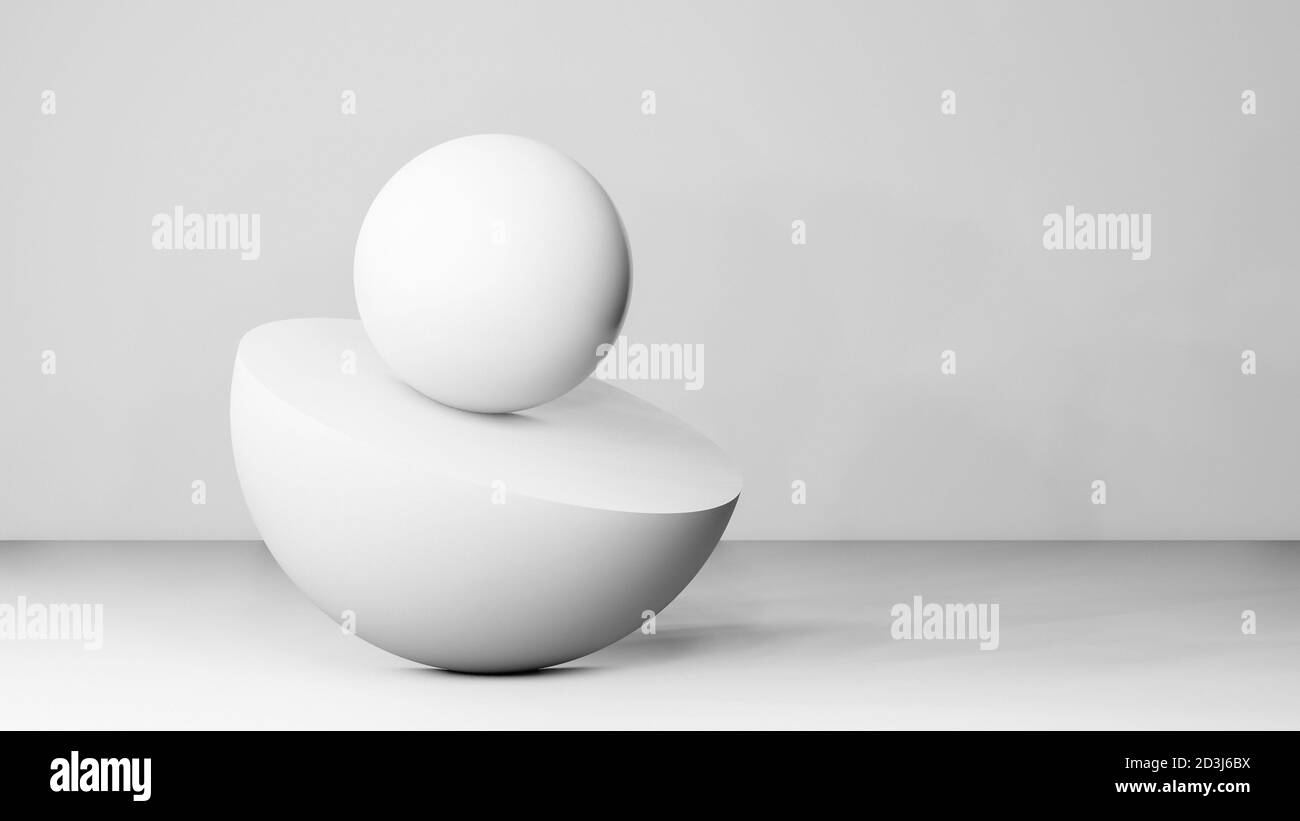 Balance, a ball, sphere or globe balancing on an object in realistic ...