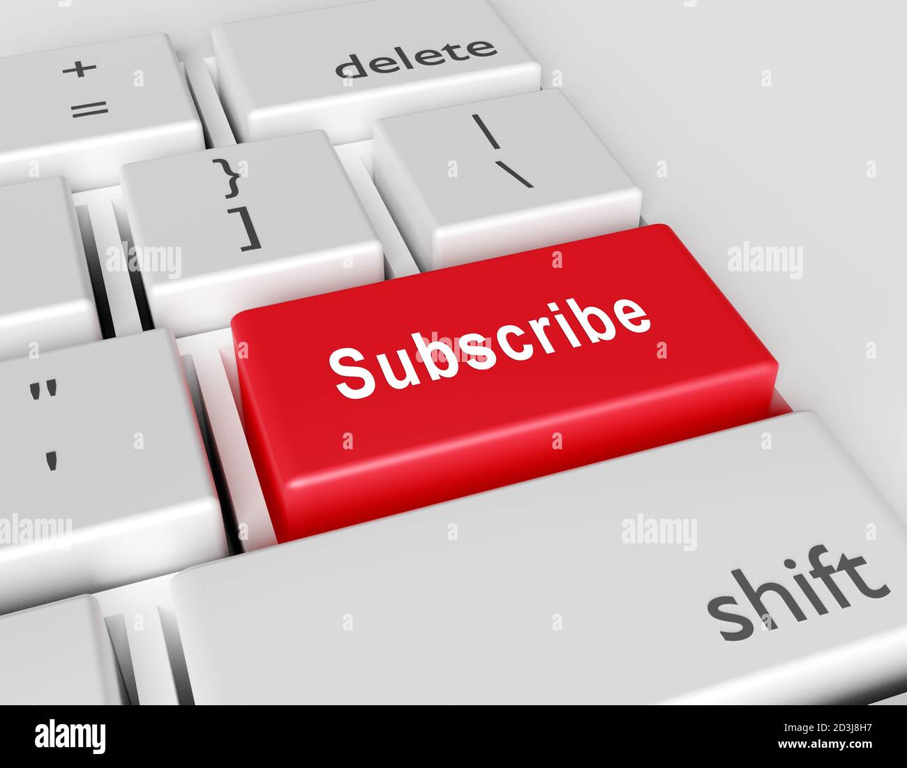 Word Subscribe is written on a computer keyboard. Conceptual image on a ...