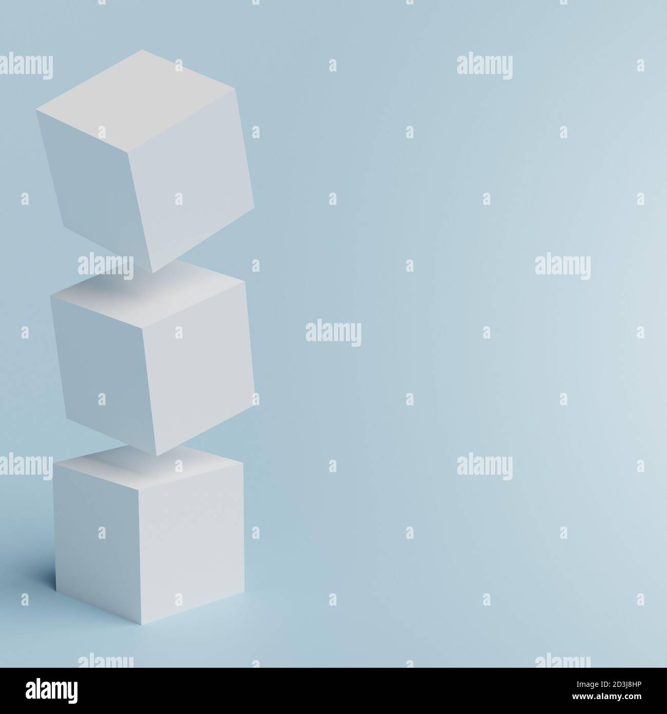 Abstract light background with concept cubes and blank space. 3d ...