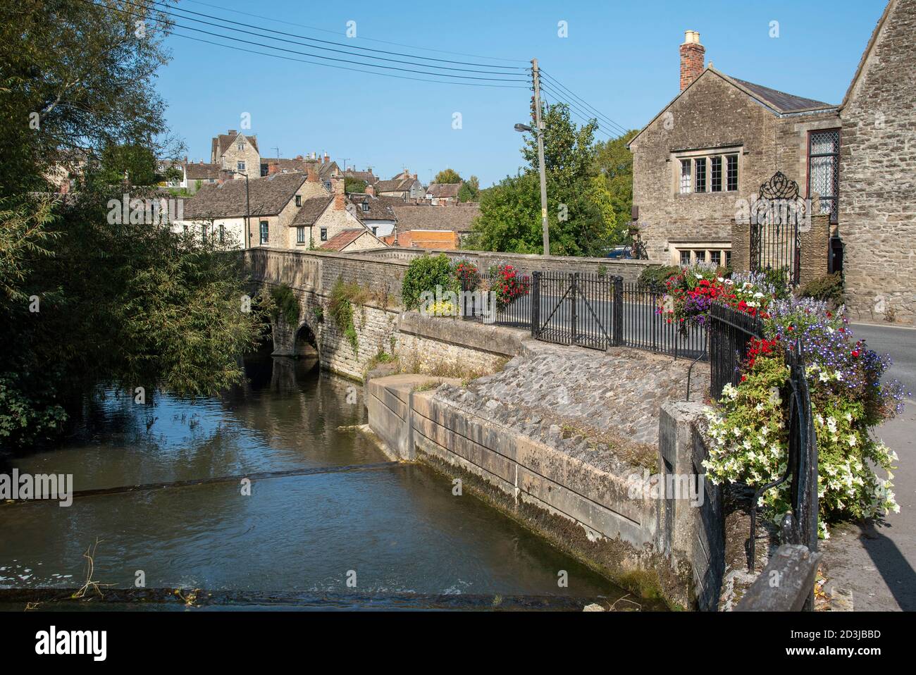 Malmesbury, Wiltshire, England, UK. 2020. The River Avon close to St ...