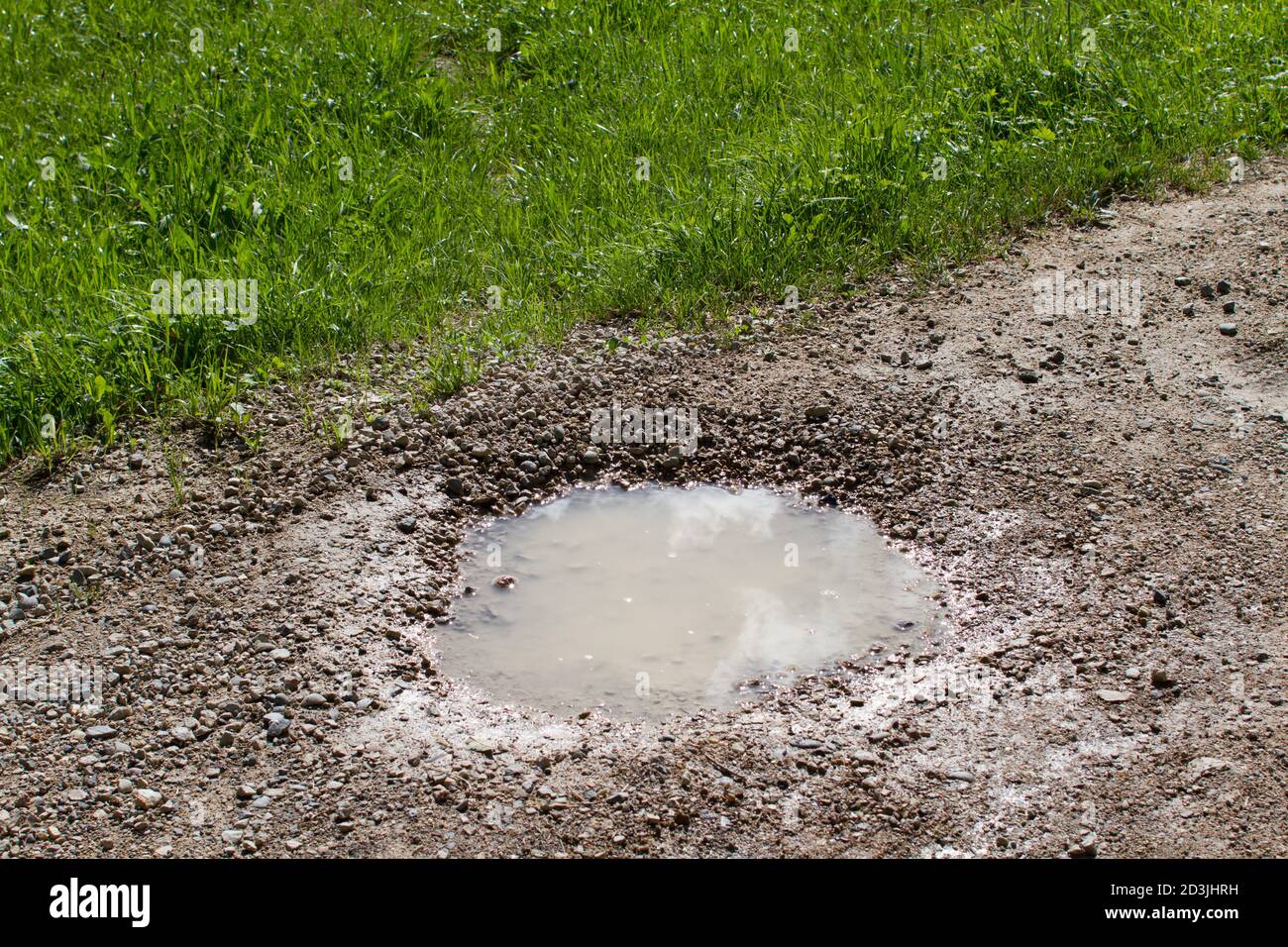 Water puddle after the rain Stock Photo - Alamy