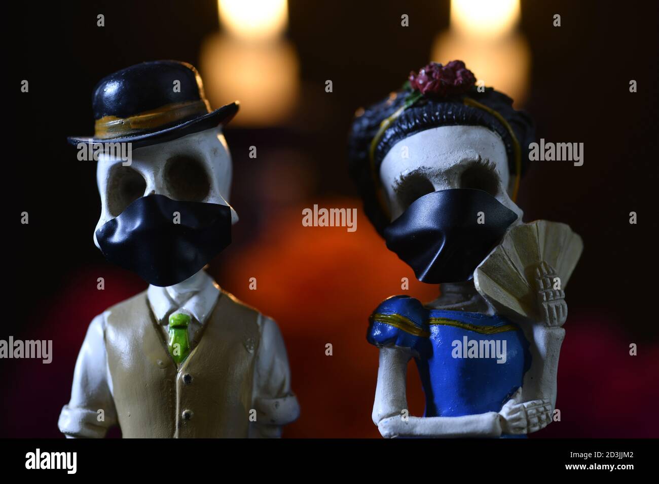 Closeup of plastic skeletons for the day of the dead Stock Photo - Alamy