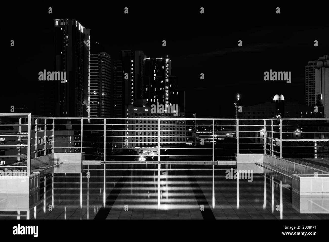 Overlooking the night view Black and White Stock Photos & Images - Alamy