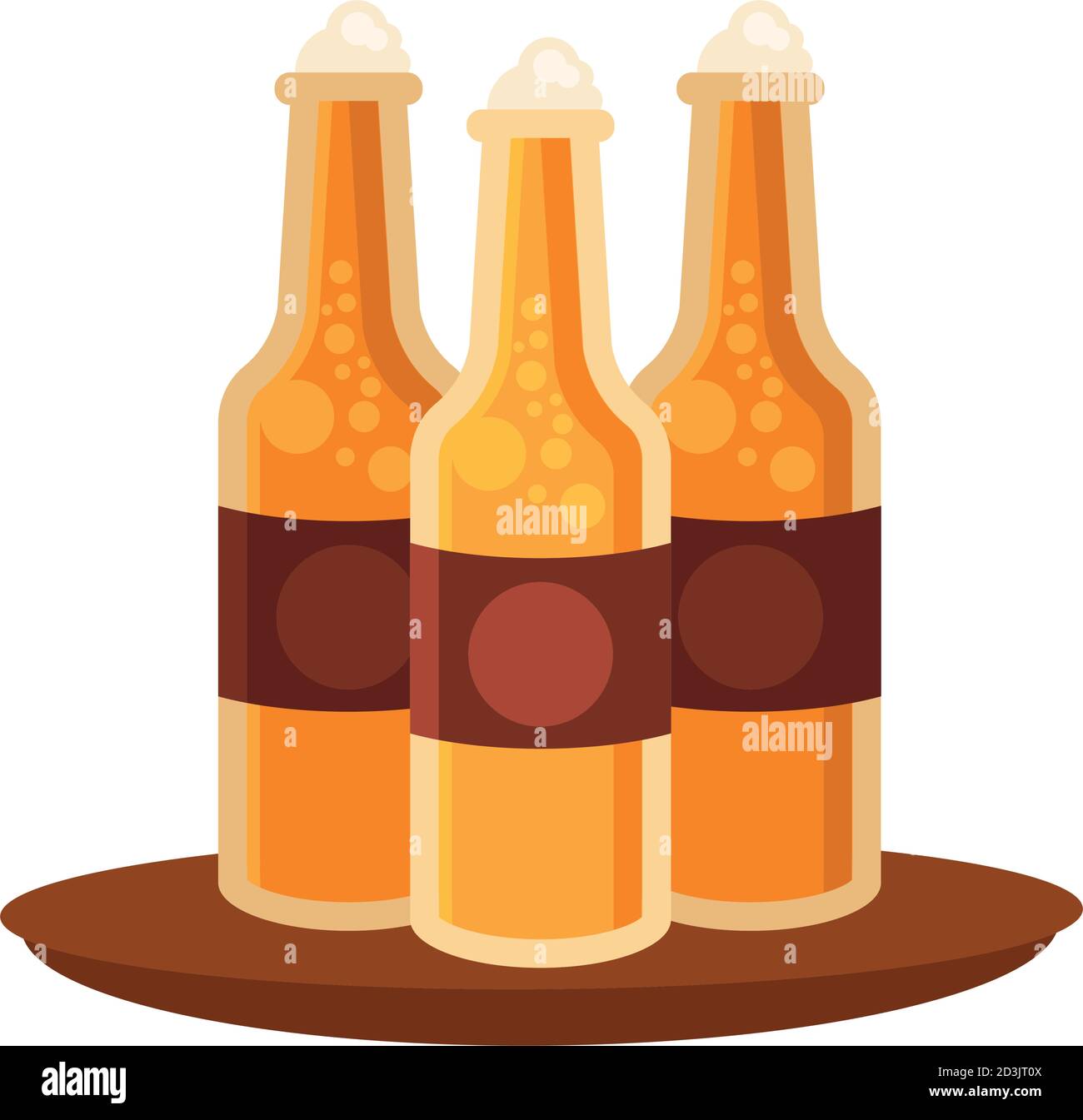 Beer bottles on tray design, Pub alcohol bar brewery drink ale and ...
