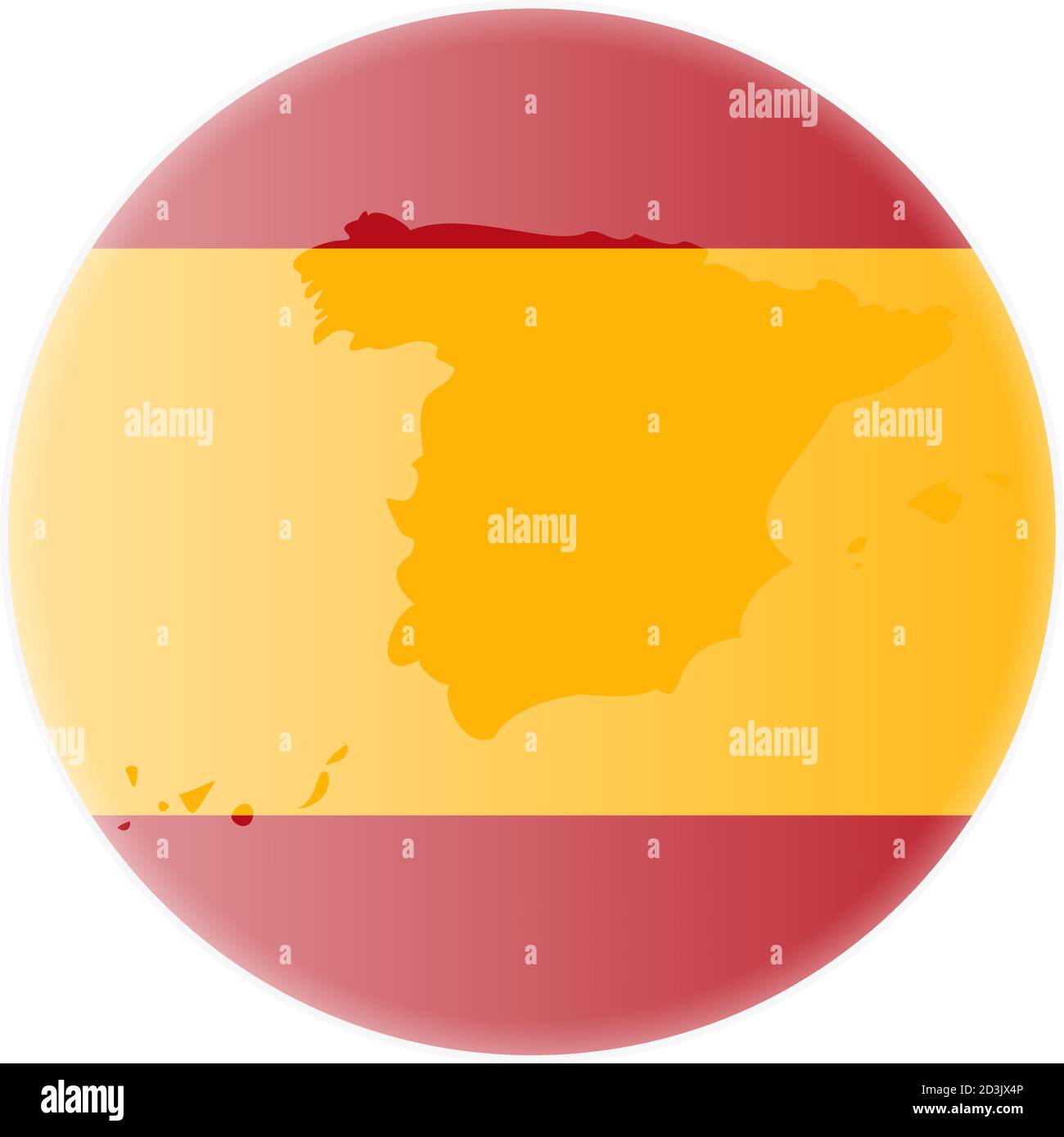 round spanish flag and map of spain outline sticker or badge vector ...