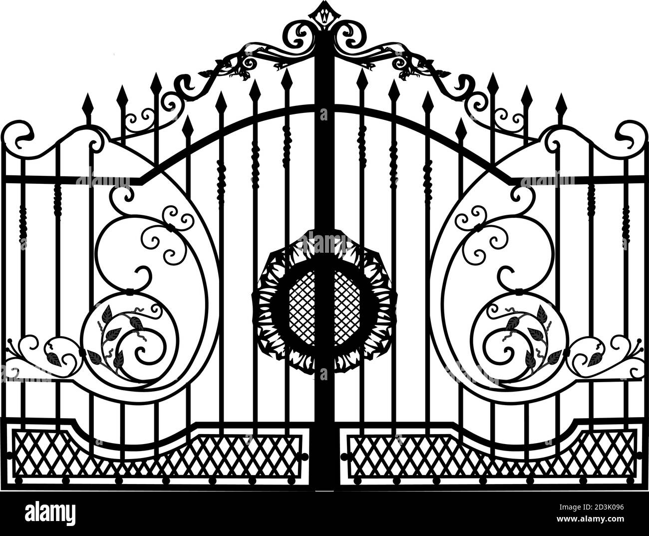 SKETCH of forged metal elements with antique ornaments. Artistic ...