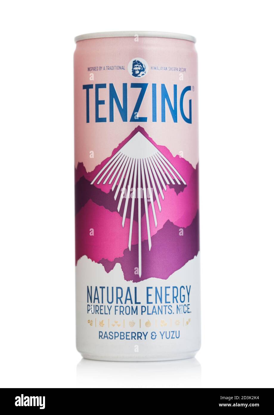 LONDON, UK - SEPTEMBER 09, 2020: Aluminium can of Tenzing natural ...