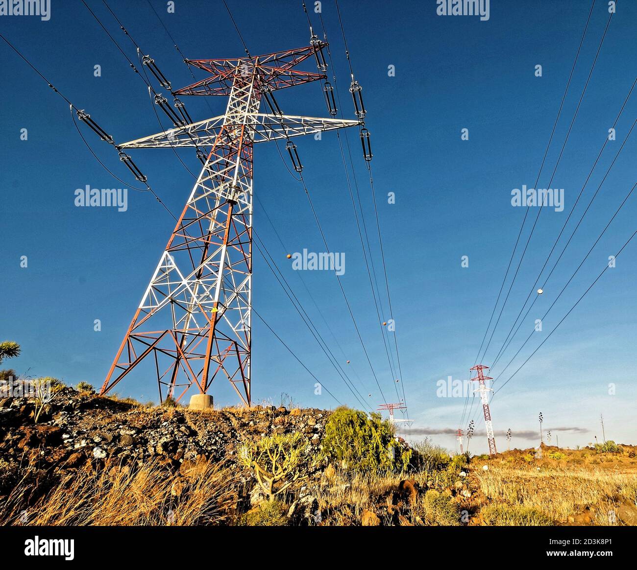 Electricity Power Pylon Stock Photo - Alamy