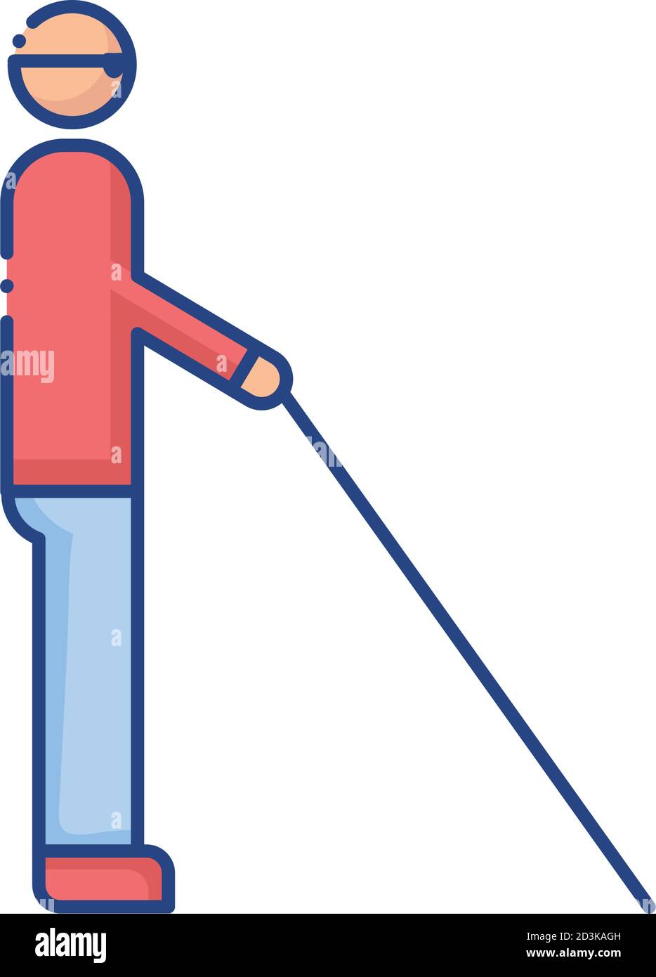 person blind disabled flat style icon vector illustration design Stock ...