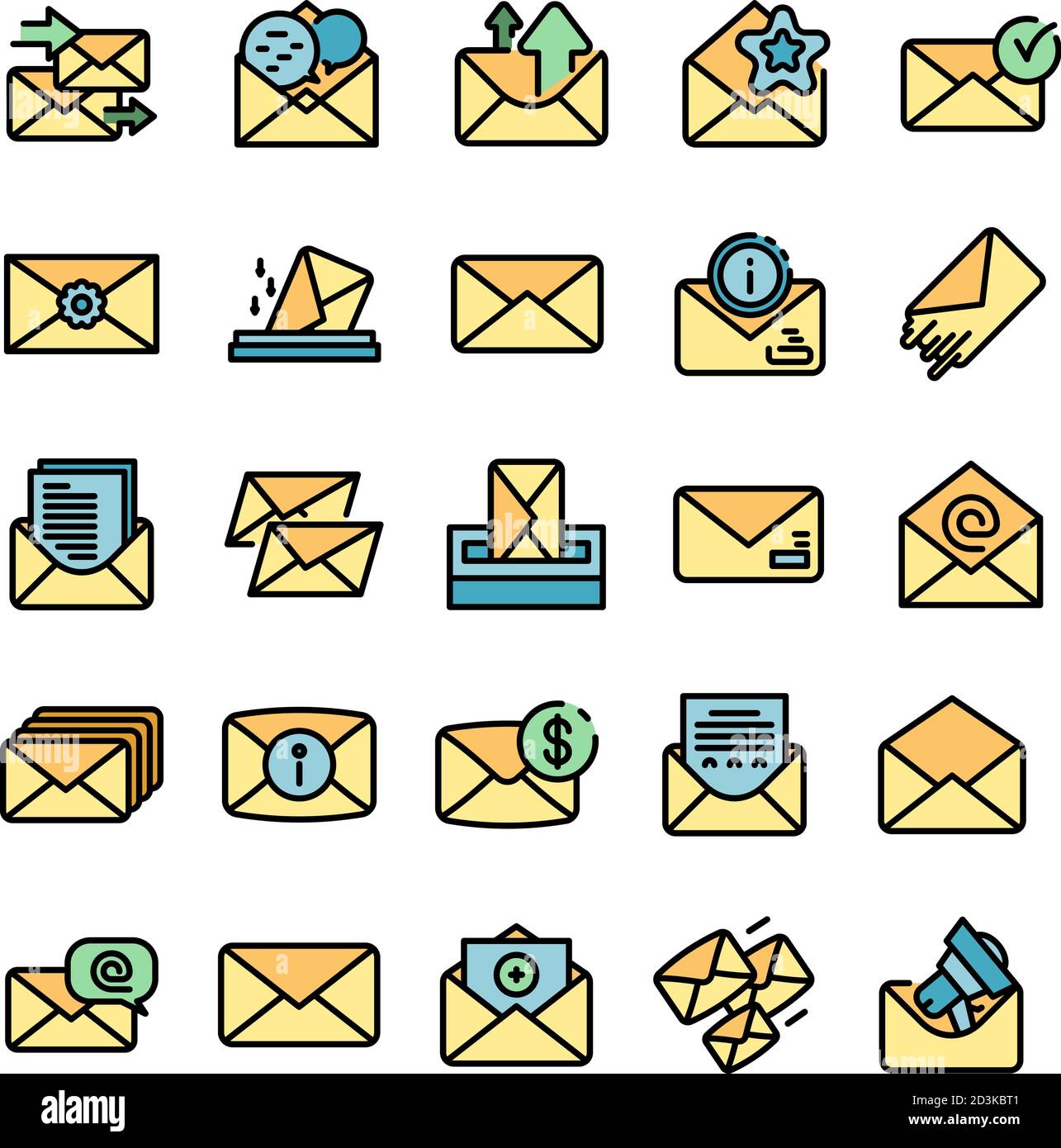Envelope icons set vector flat Stock Vector Image & Art - Alamy