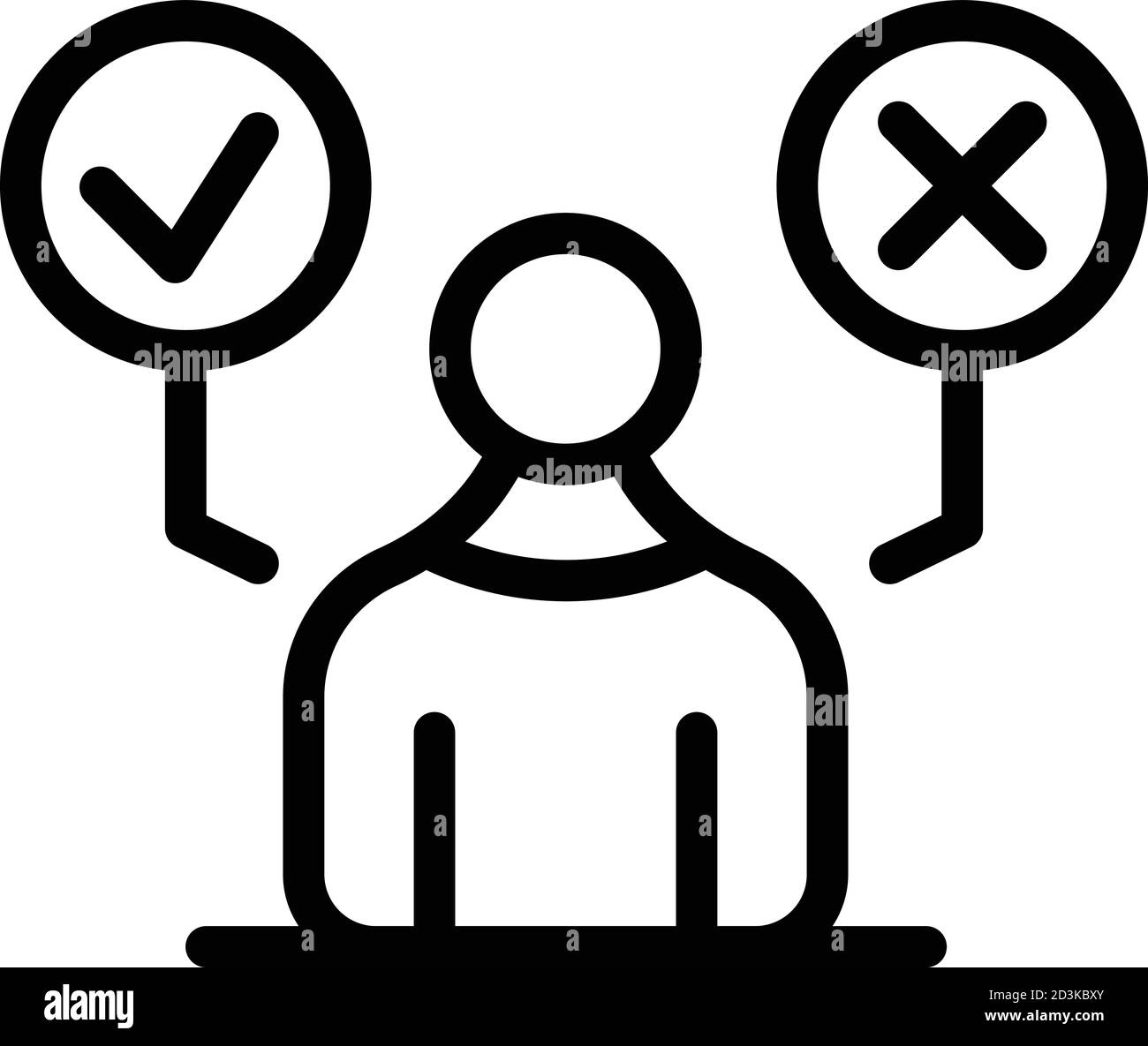 Person approved comparison icon, outline style Stock Vector Image & Art ...