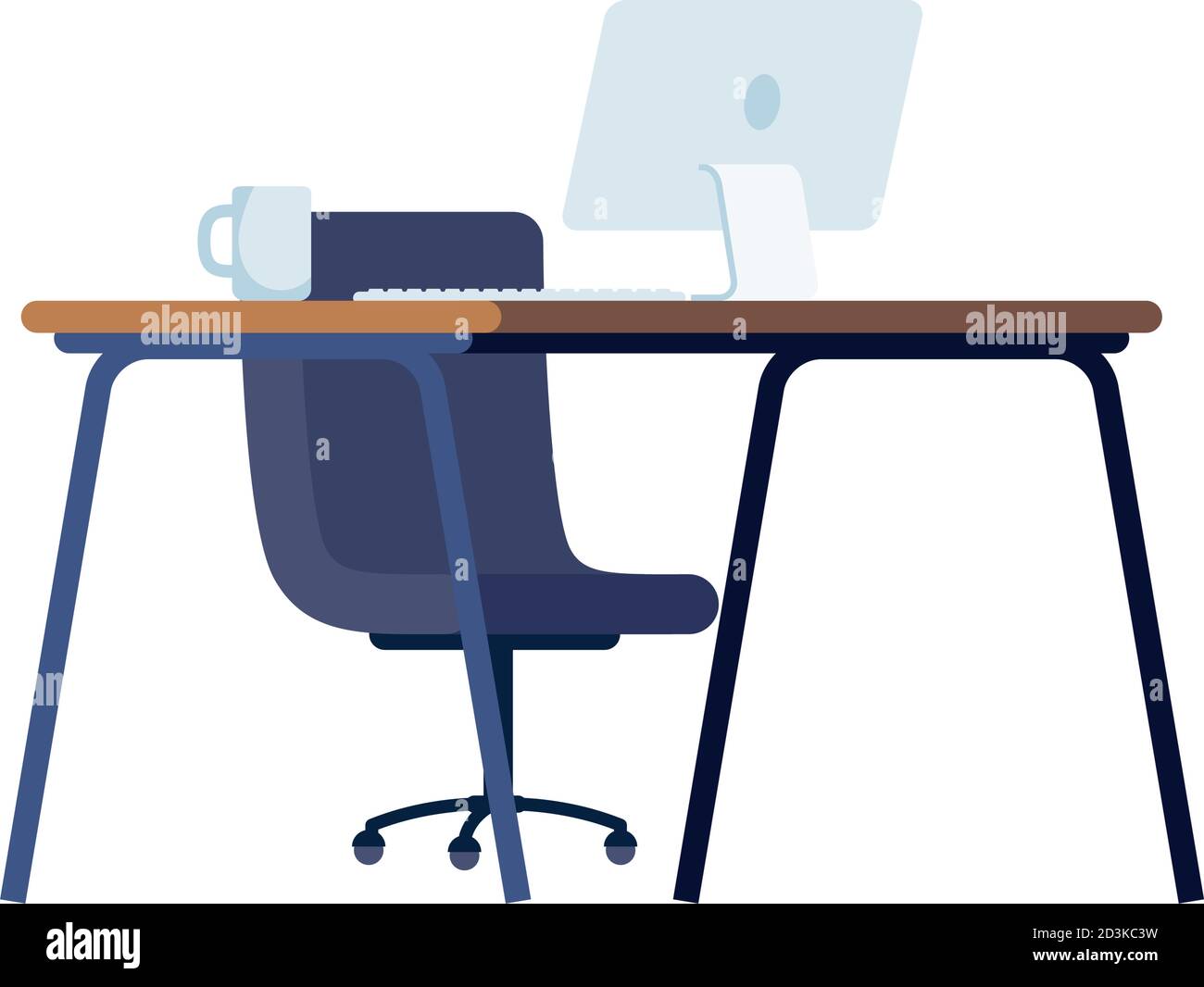 workplace scene with desktop computer vector illustration design Stock ...