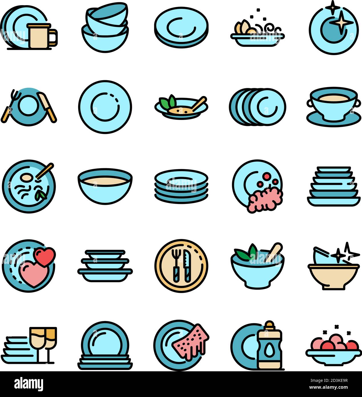 Plate icons set vector flat Stock Vector Image & Art - Alamy