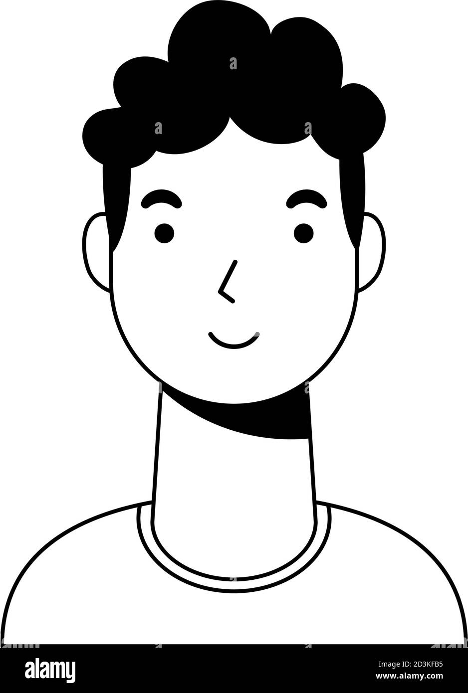 blond young man male avatar character vector line style design Stock ...